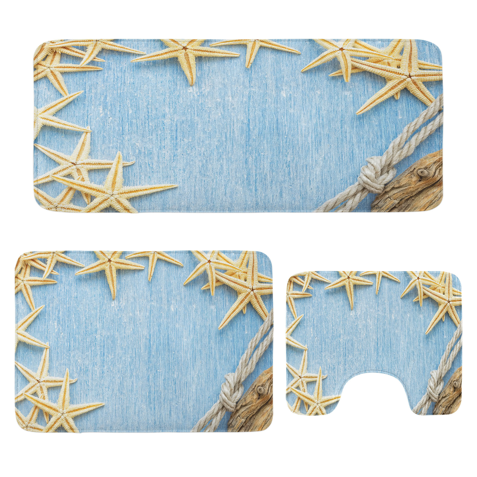 Dakota Fields Vintage Bathroom Rug Set 3 Pieces U-Shape & Rectangle ...