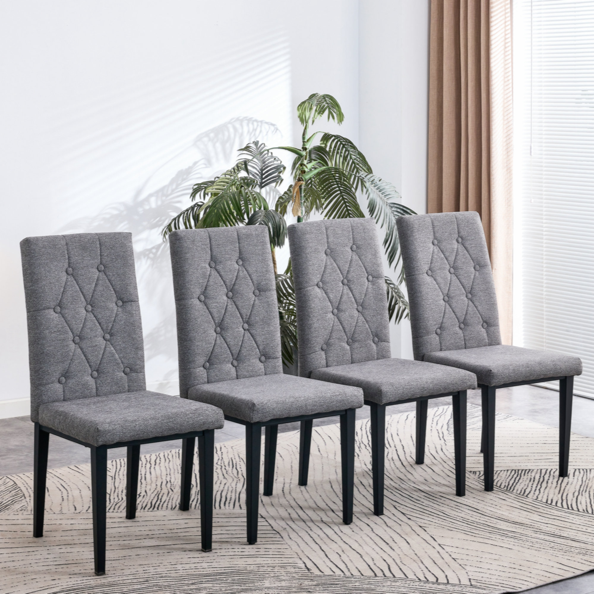 Red Barrel Studio® Alysee Tufted MDF+Metal Metal Side Chair Dining ...
