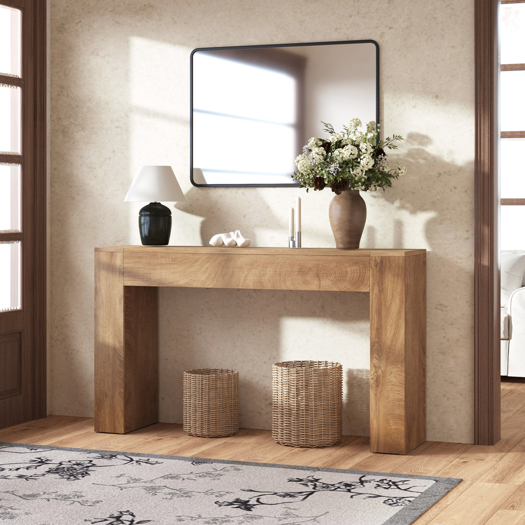 Millwood Pines Farmhouse Small Sofa Console Table For Entryway Living ...