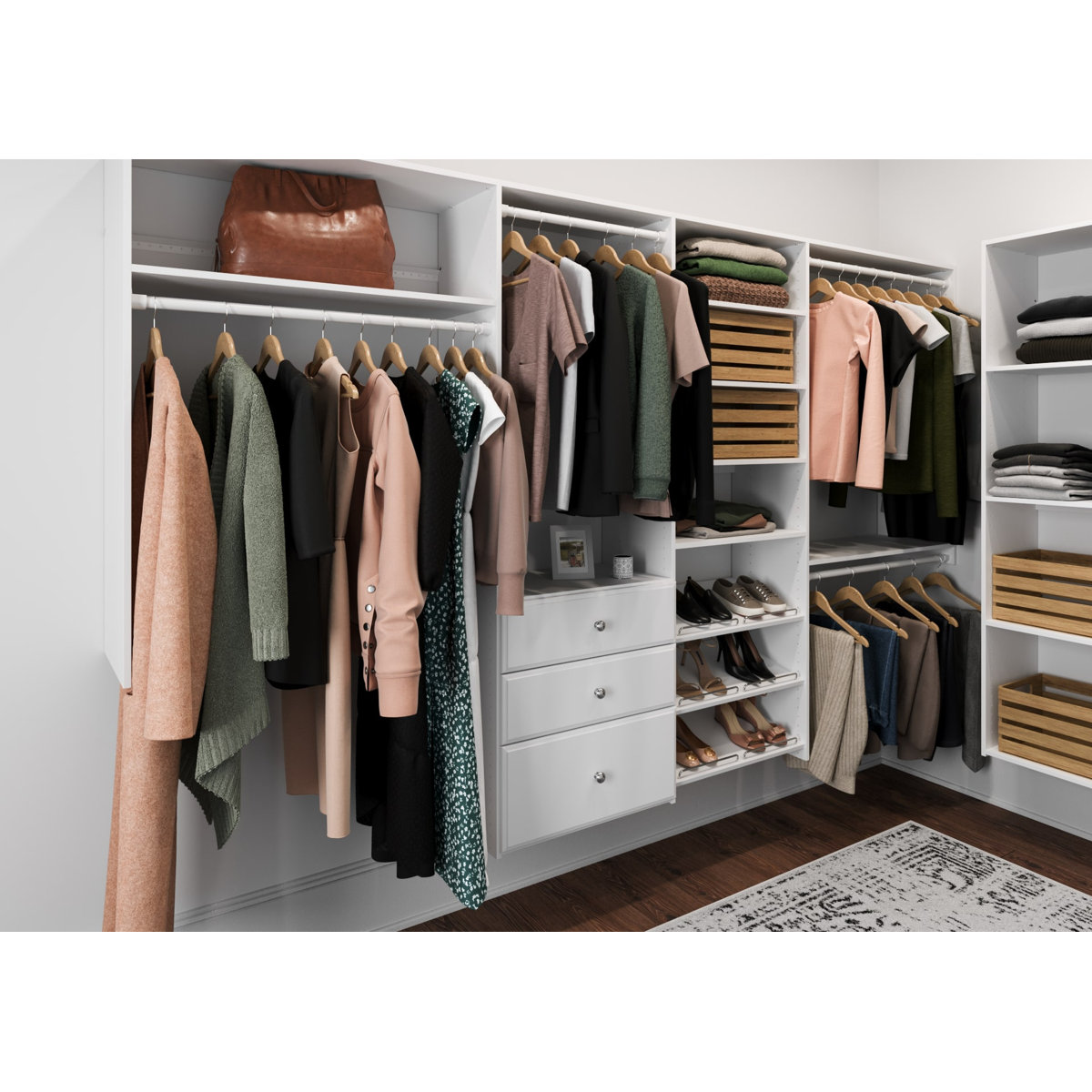 Dotted Line™ Grid 120" W Closet System Corner System & Reviews | Wayfair