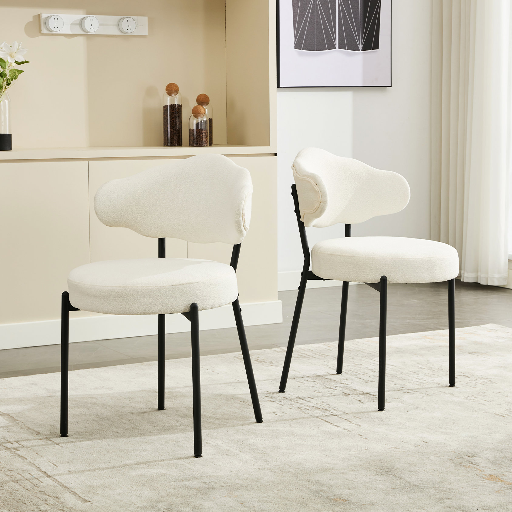 Everly Quinn Dining Chairs Set of 2, Modern Waterproof Dining Chairs ...