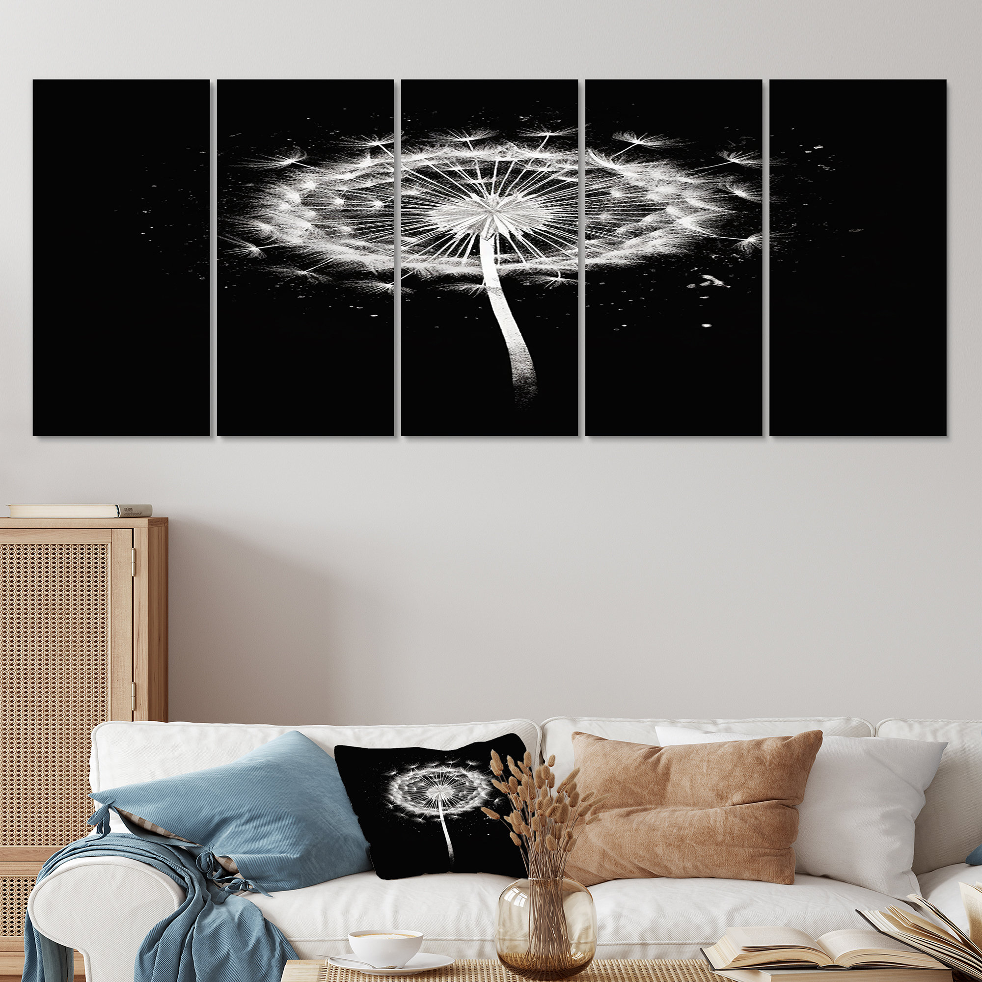 Ebern Designs Minimal Dandelion Pappus Monochrome - Dandelion Wall Art ...