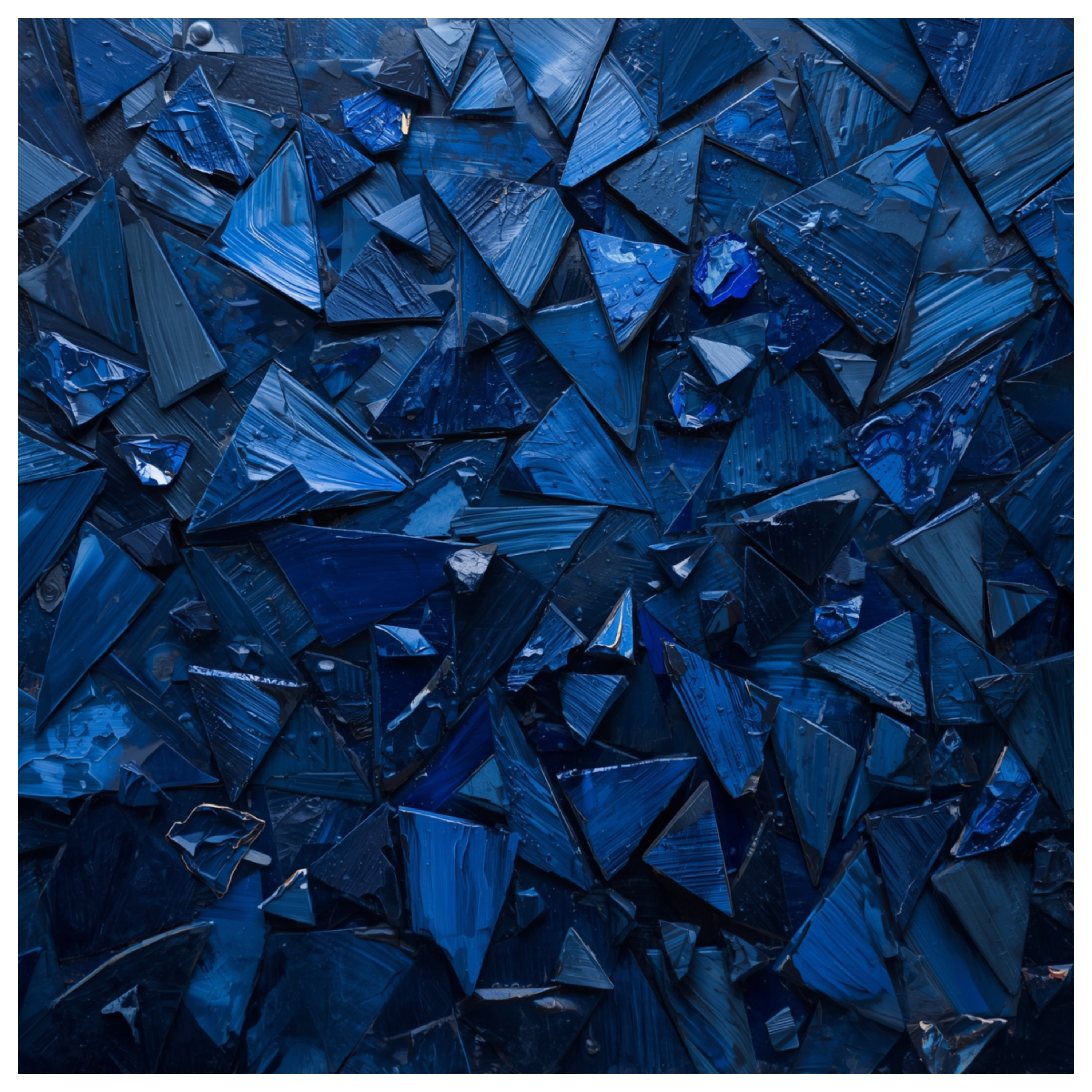 Red Barrel Studio® Blue Triangular Shapes Canvas Gallery Wrap in Many ...