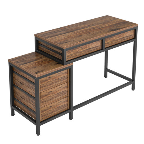 17 Stories 51''W Reversible Desk with Drawers & Reviews | Wayfair