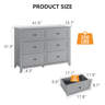 Winston Porter Grey 6 Chest Of Drawer Dresser, Modern Dresser With Deep ...