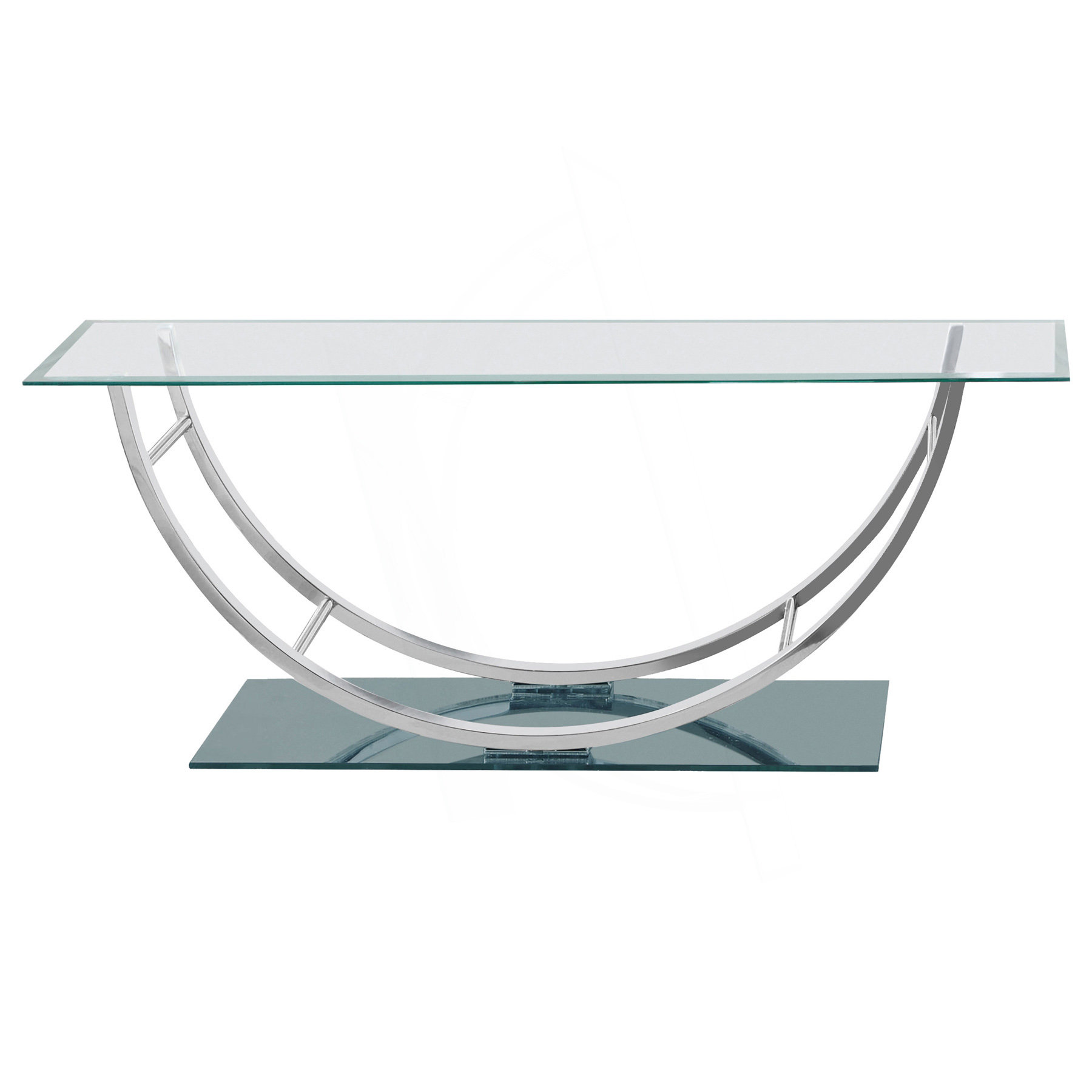 Ivy Bronx Rectangular U-Shaped Glass Top Coffee Table | Wayfair