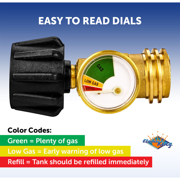 Flame King Propane Tank Gauge Gas Level Indicator Gas Pressure Meter ...