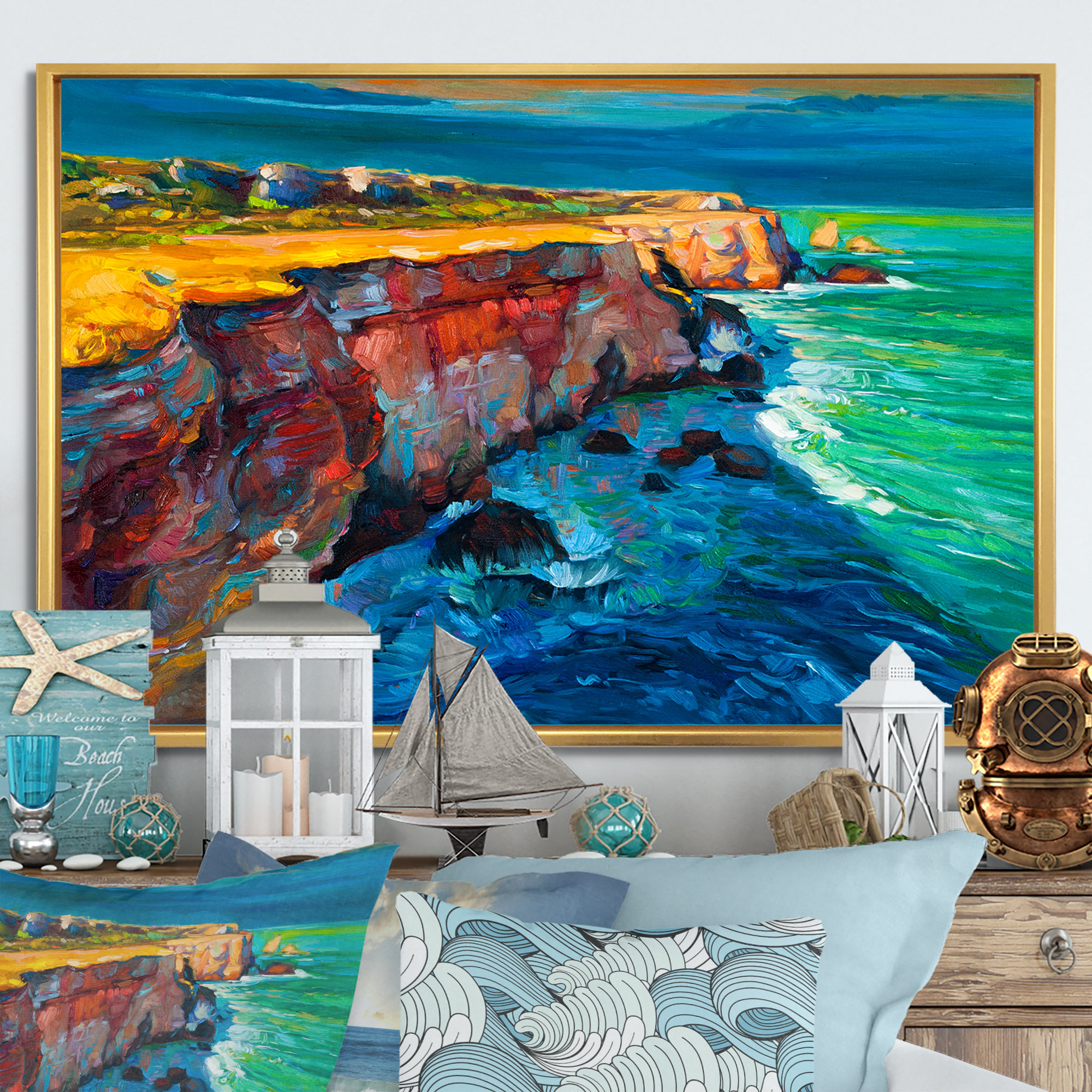 Highland Dunes Colourful Cliffs Ocean - on - Wayfair Canada