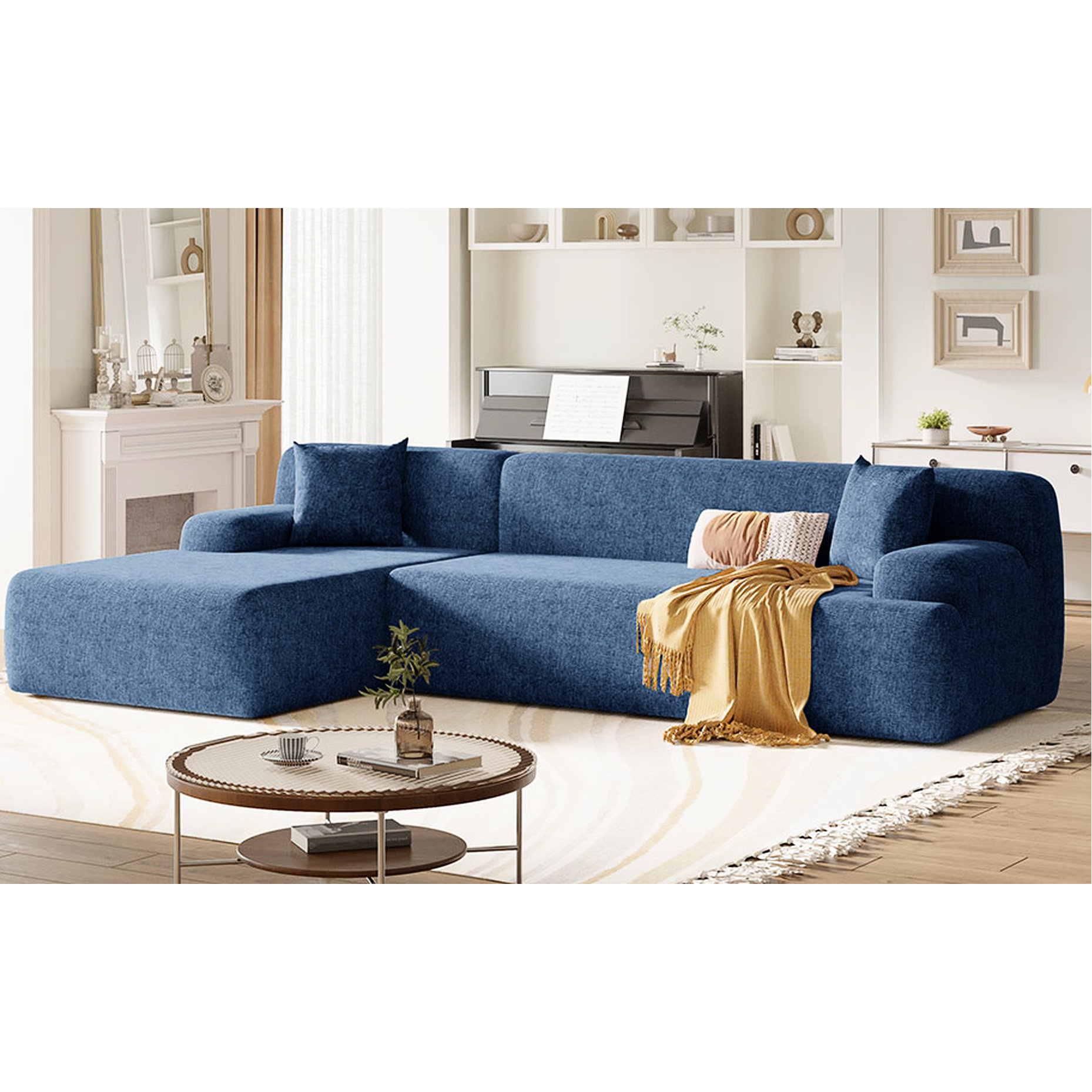 Latitude Run® Modern Large Sectional Salon . 2 Piece Blend. Pure ...