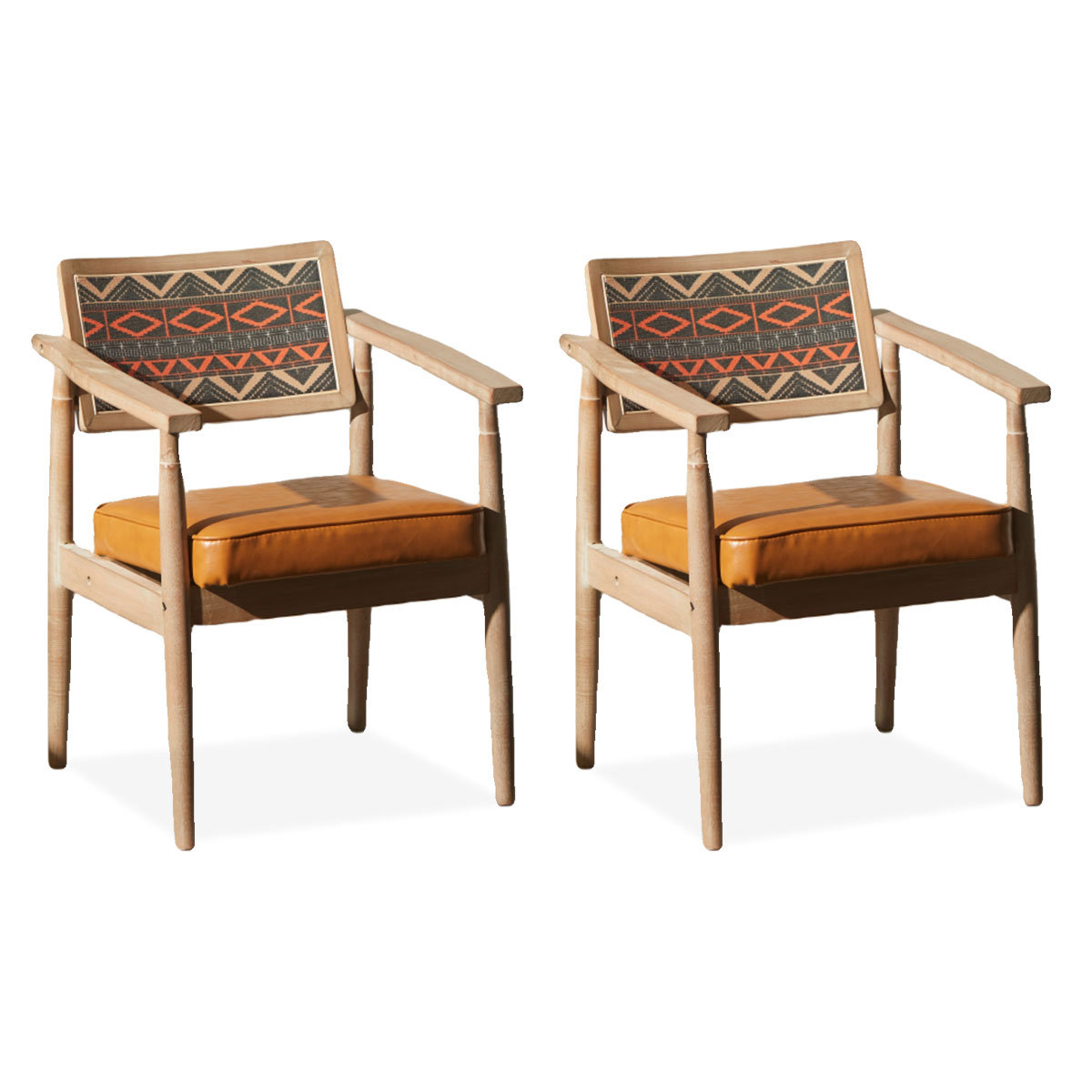 Decordreamss 21.26" Solid back arm Chair(Set of 2) | Wayfair