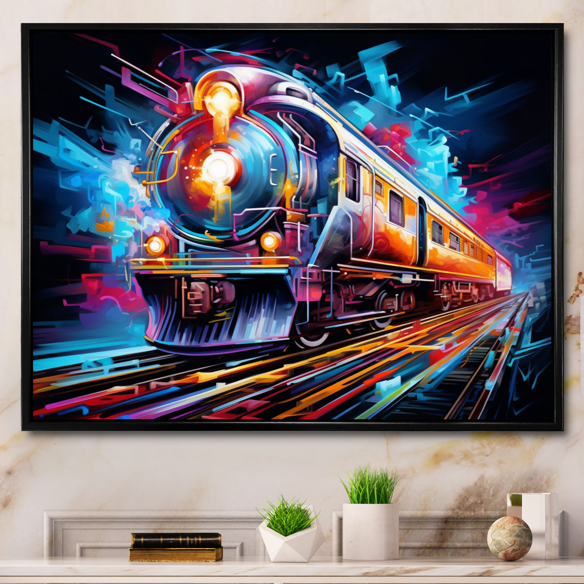 Latitude Run® Abstract Train Electric Rhythms - Transportation Canvas ...