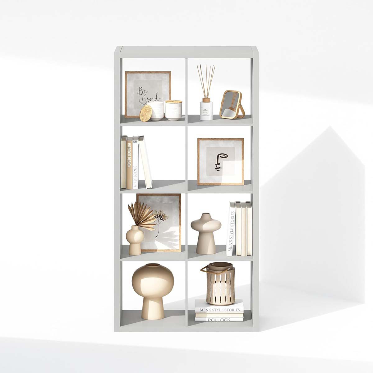 KINOFO Simple Open Back Cube Storage Organizer, Standing Shelf, 8-Cube ...