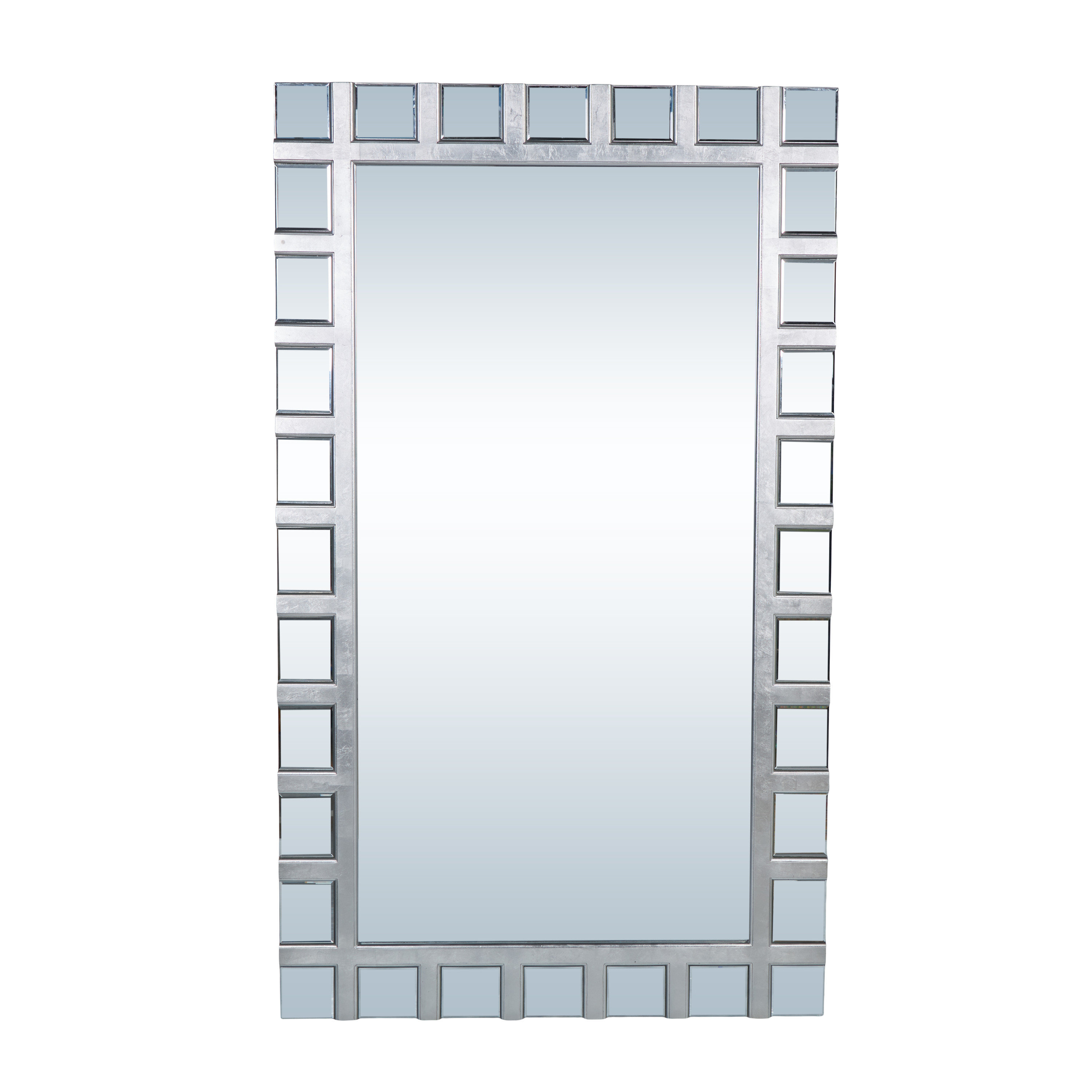 Cole & Grey Cole and Grey Wooden Geometric Silver Room Floor Mirror ...