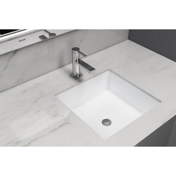 Cantrio Koncepts Cantrio Porcelein Bathroom Sink with 16" x 16.375" x 7 ...