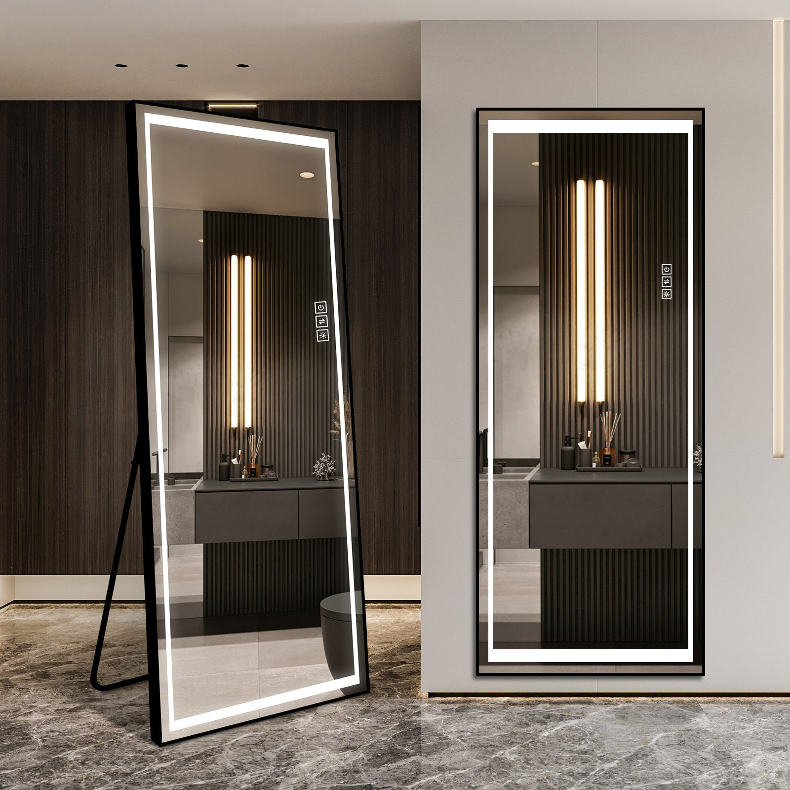 LAIYA Led Full Length Body Mirror Wall Vanity Mirror Floor Mirror ...