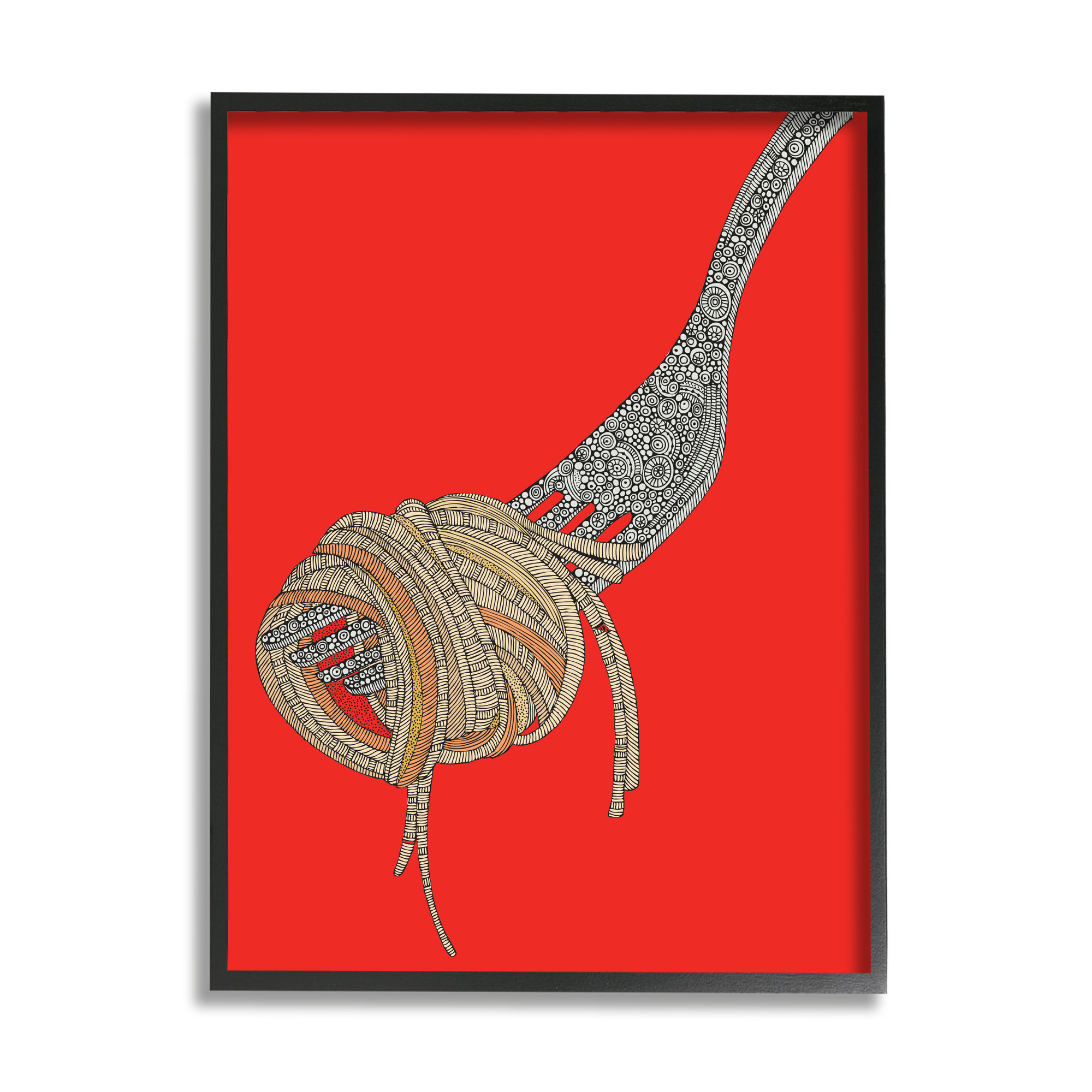 Stupell Industries Pop Style Spaghetti Fork Intricate Fractal Pattern ...