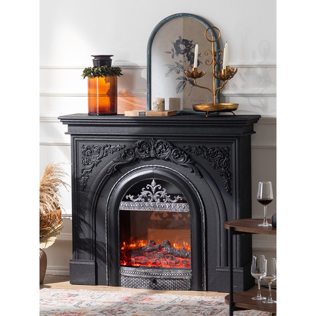 Astoria Grand Ornate Wood&Iron Decorative Electric Fireplace - Wayfair ...