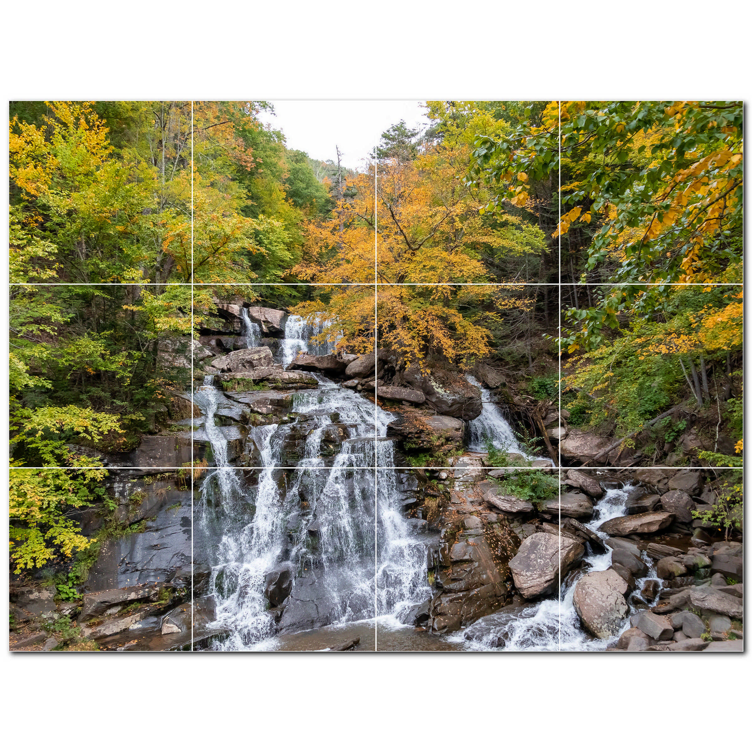 Picture-Tiles.com 32" x 24" Ceramic Waterfalls Photo Decorative Mural ...