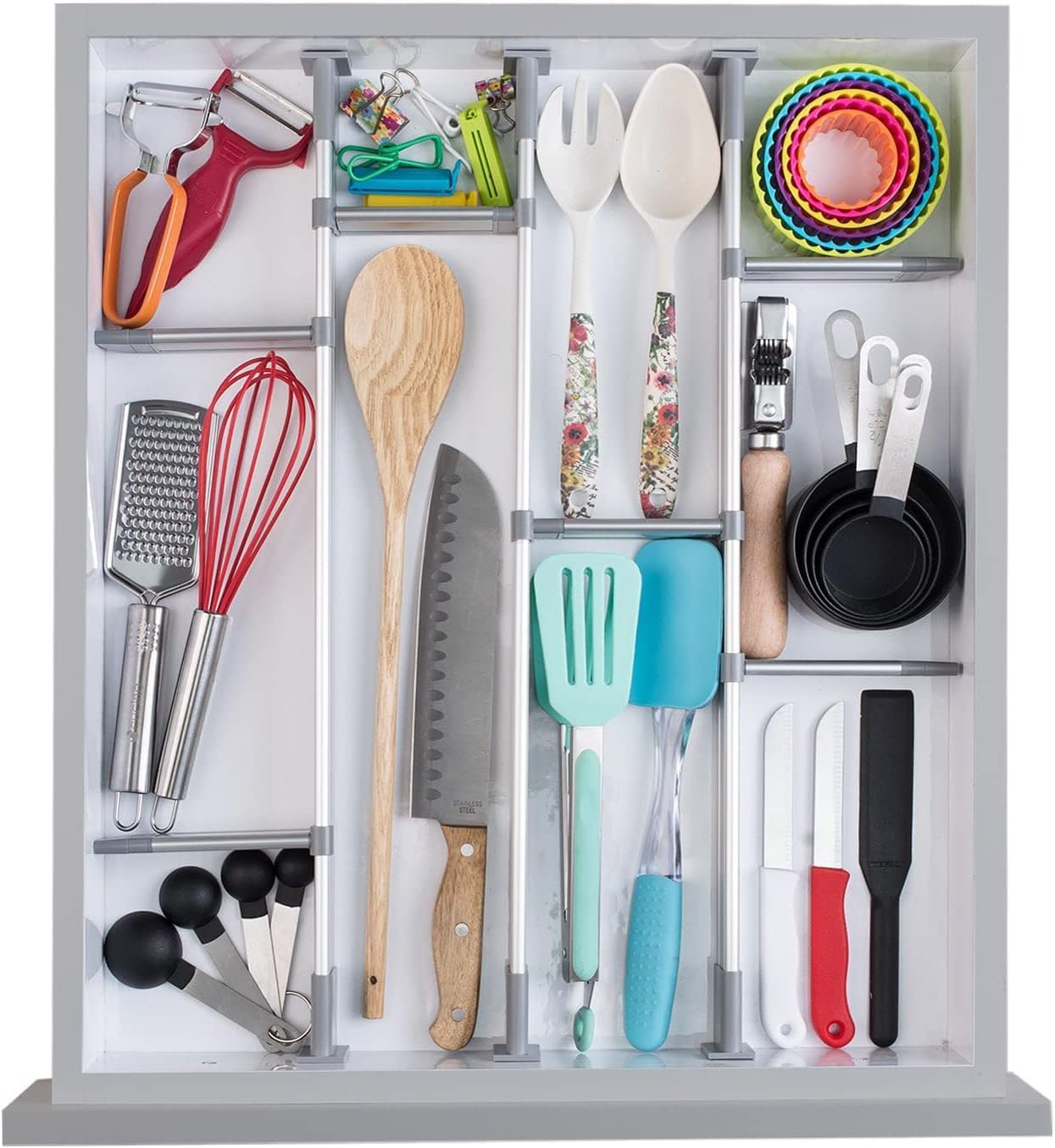 One Allium Way® Aluminum Drawer Organizer For Kitchen Utensils ...