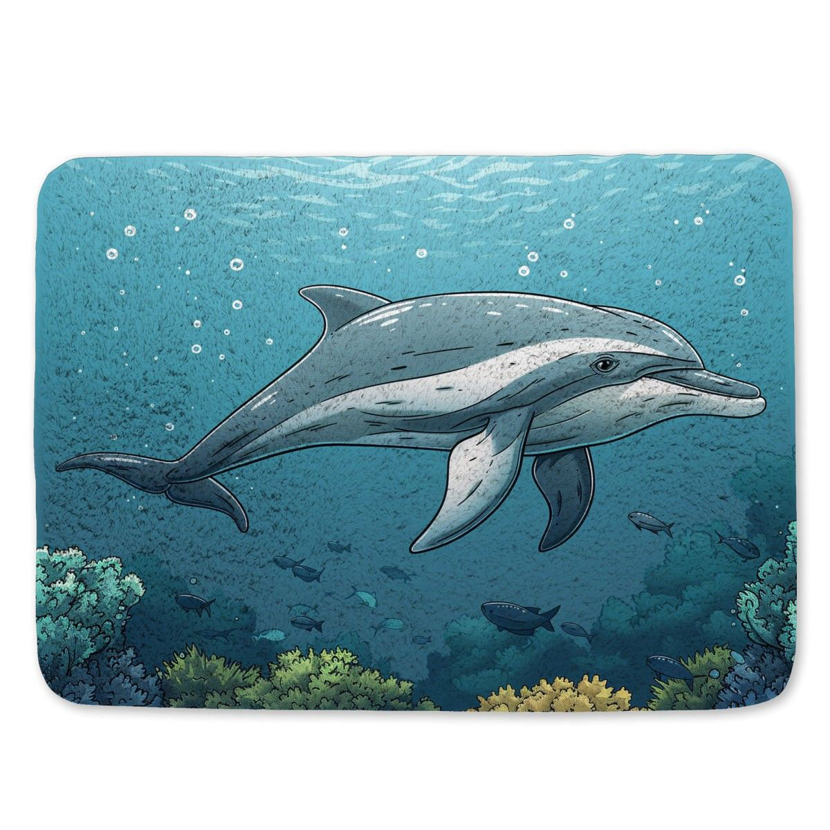 East Urban Home Dolphin Bath Mat Marine life Bathroom Decor Underwater ...
