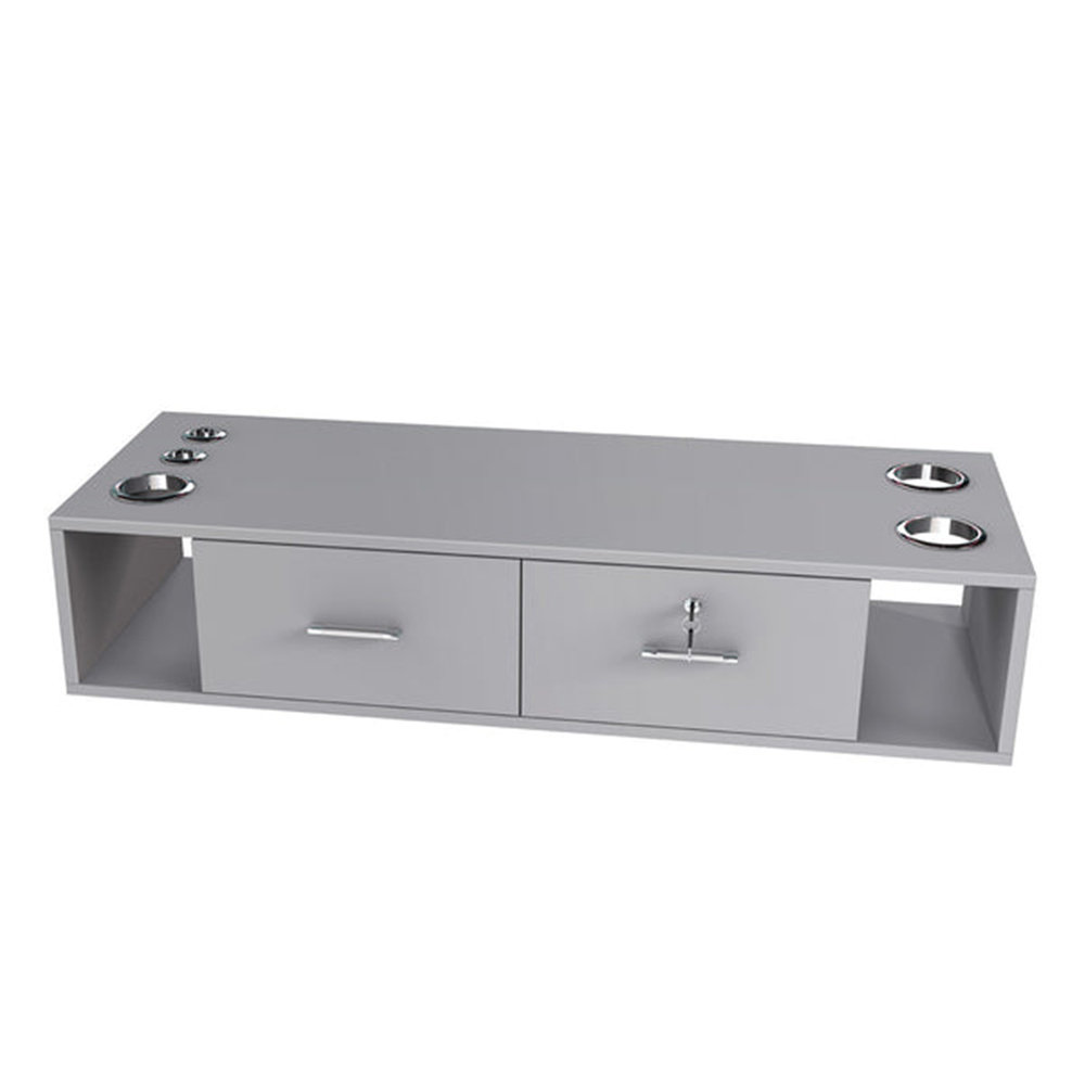 Hokku Designs Wall Mount Salon Styling Station With 2 Lockable Drawers ...