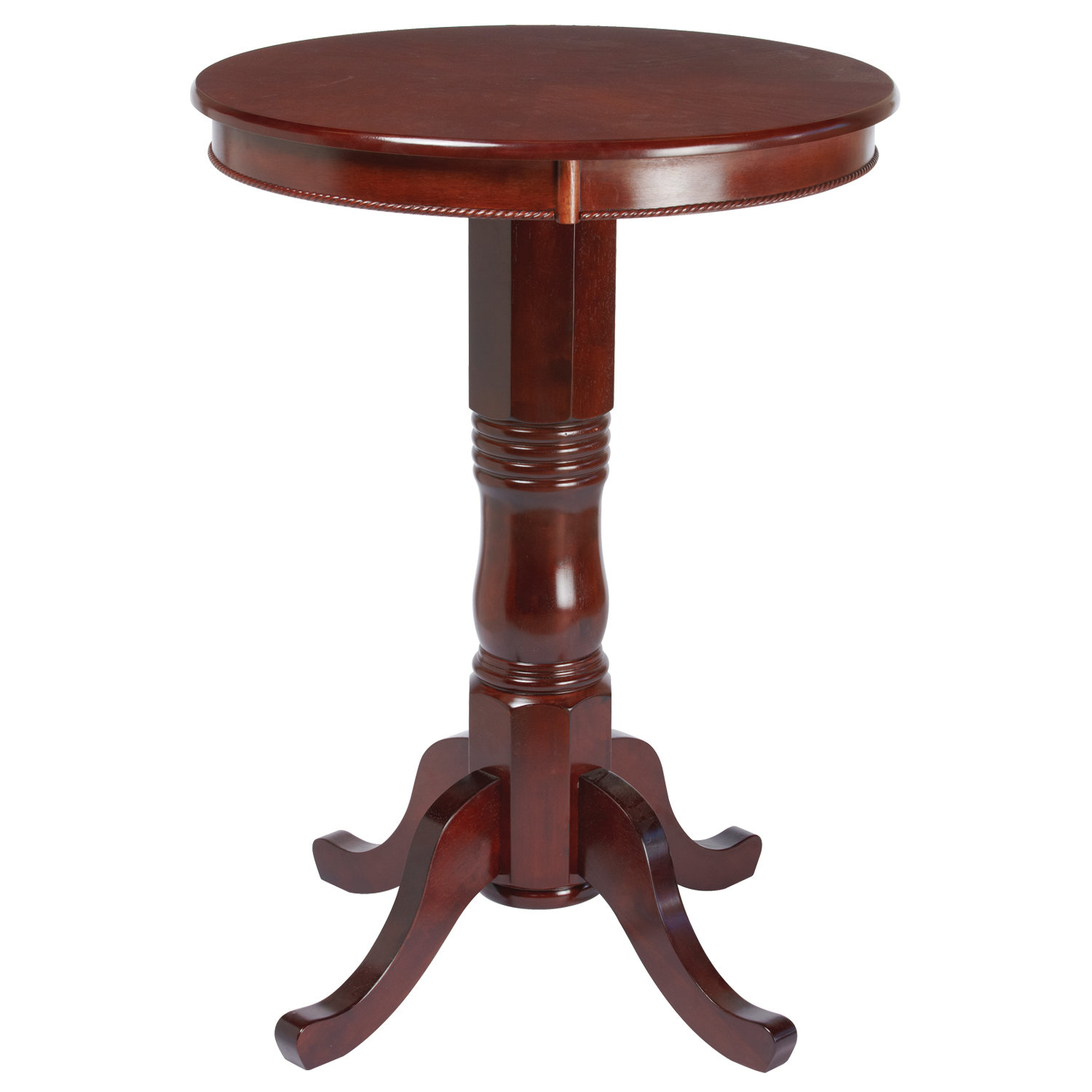 Rosalind Wheeler Sleek Wooden Pub Table Round Top Bar Table - Bistro ...