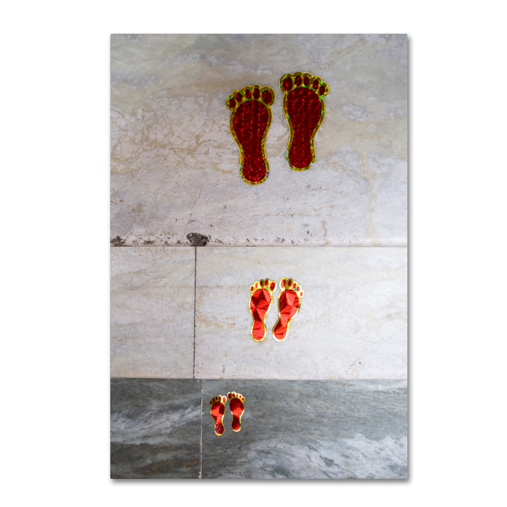 Trademark Fine Art 'Foot Steps' Graphic Art Print on Wrapped Canvas ...