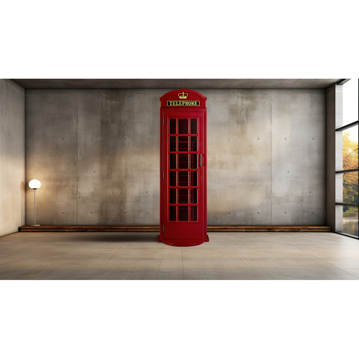 RAM Game Room Red Old English Telephone Booth Pool Cue Rack By RAM Game ...