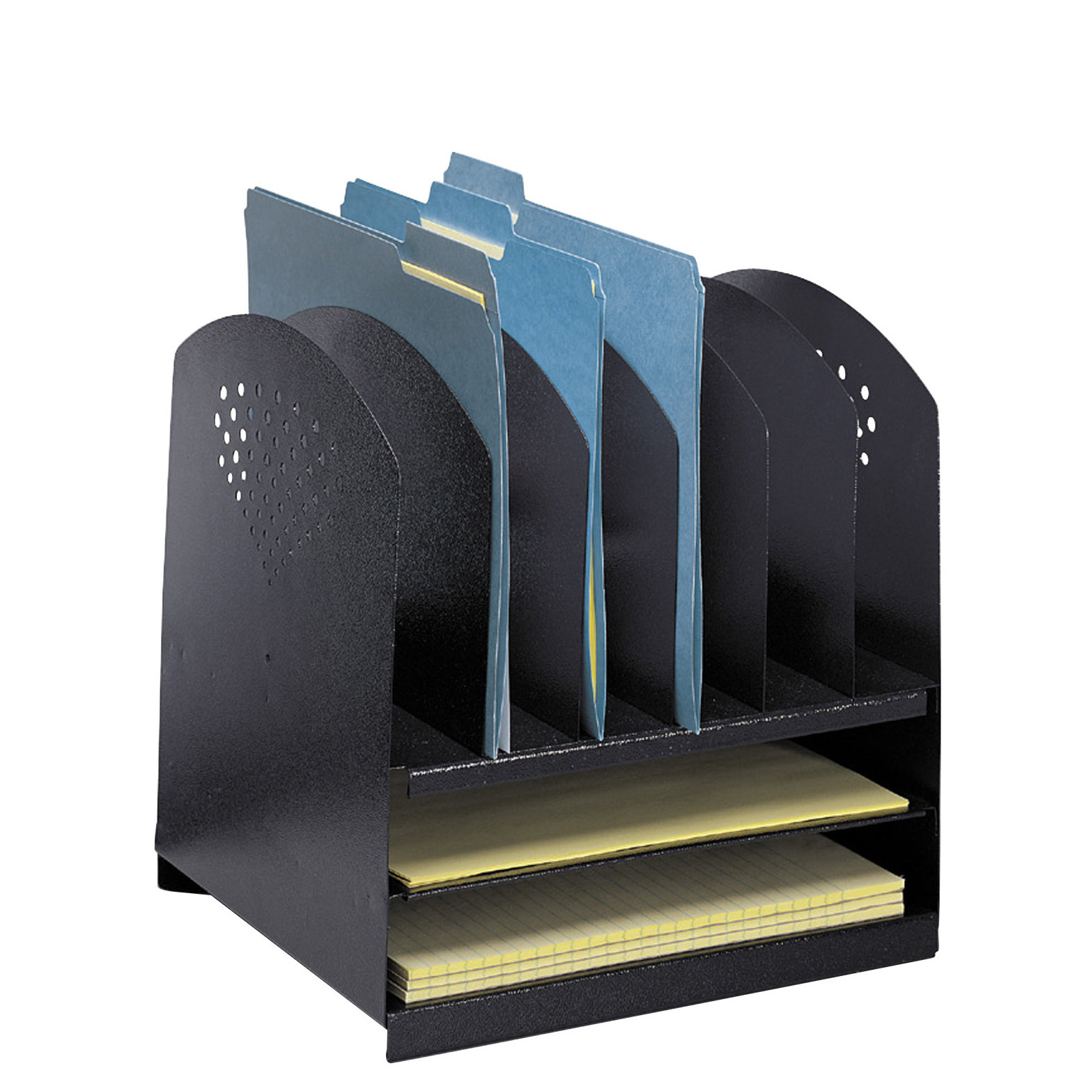 Safco Products Company Combination Desk Rack 6 Upright/ 2 Horizontal ...