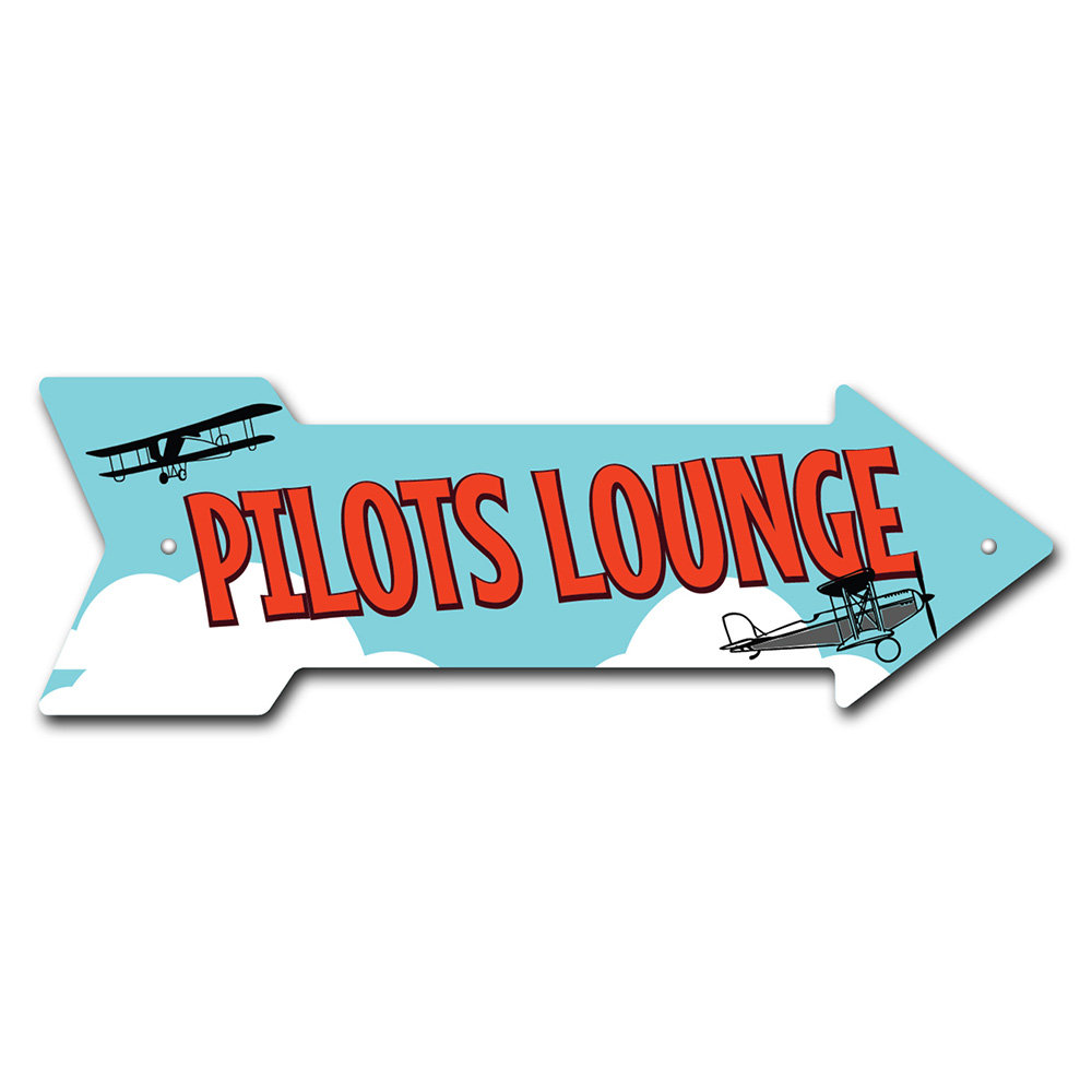 SignMission Pilots Lounge Arrow Removable Decal Funny Home Décor 18 ...