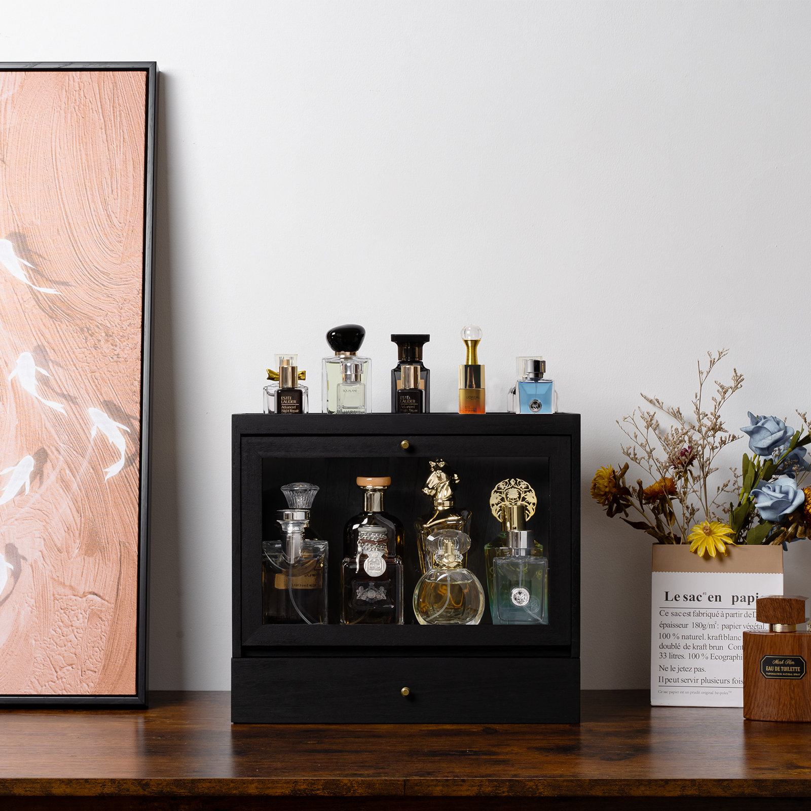 Emfogo Wooden Cologne Organizer For Men Multi-slide Tiers Of Standing ...