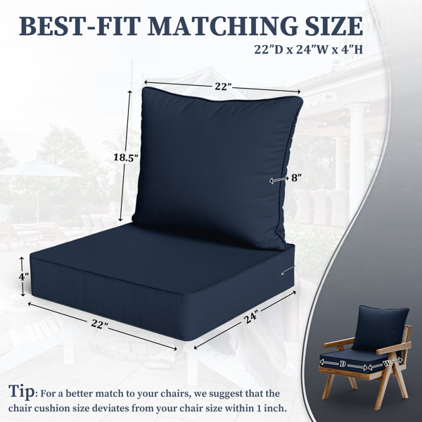 Latitude Run® Outdoor Deep Seating Cushion Set Indoor And Outdoor Seat ...