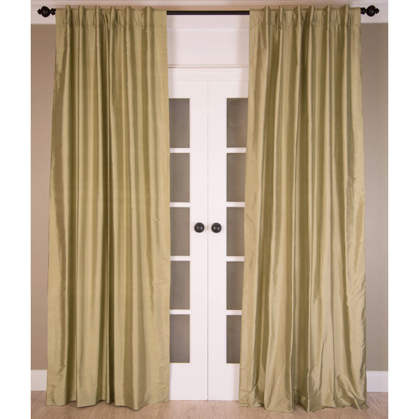 Peppermint Home Solid Silk Room Darkening Rod Pocket Single Curtain ...