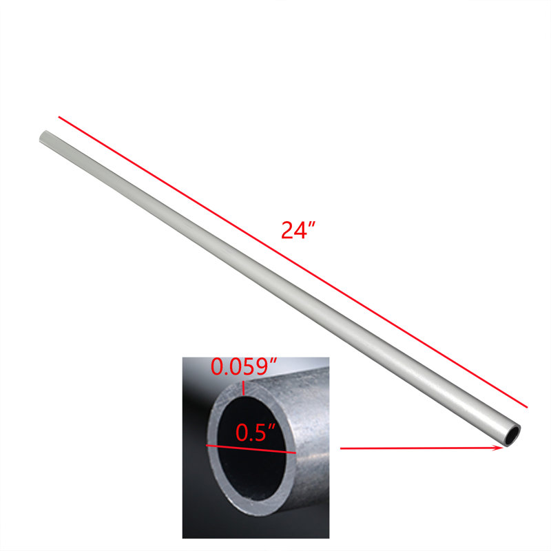 FixtureDisplays Aluminum Anodized Sand Blasted Round Tube Seamless ...