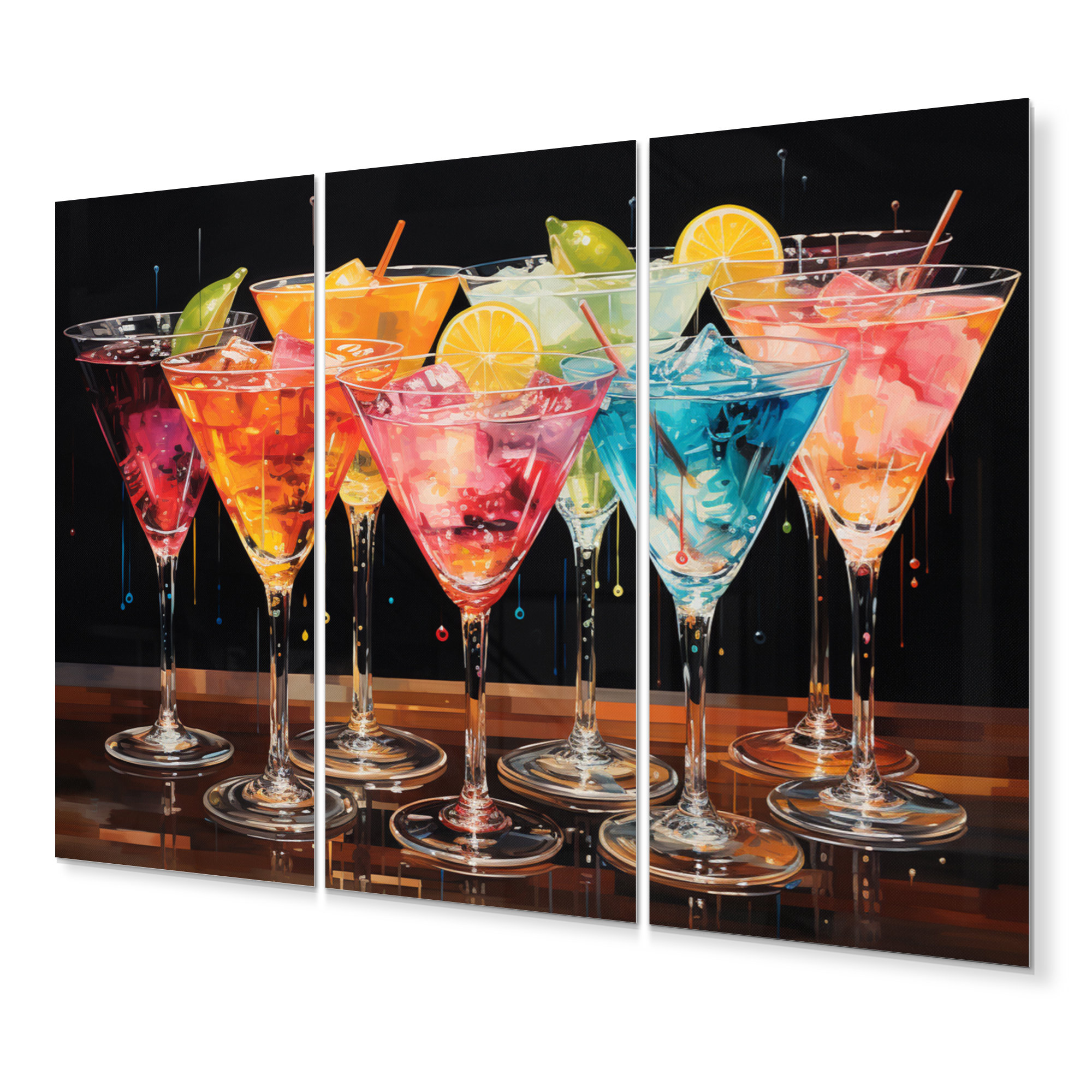 Design Art Cocktails Cocktail Confetti I - Food & Beverage Metal Wall ...