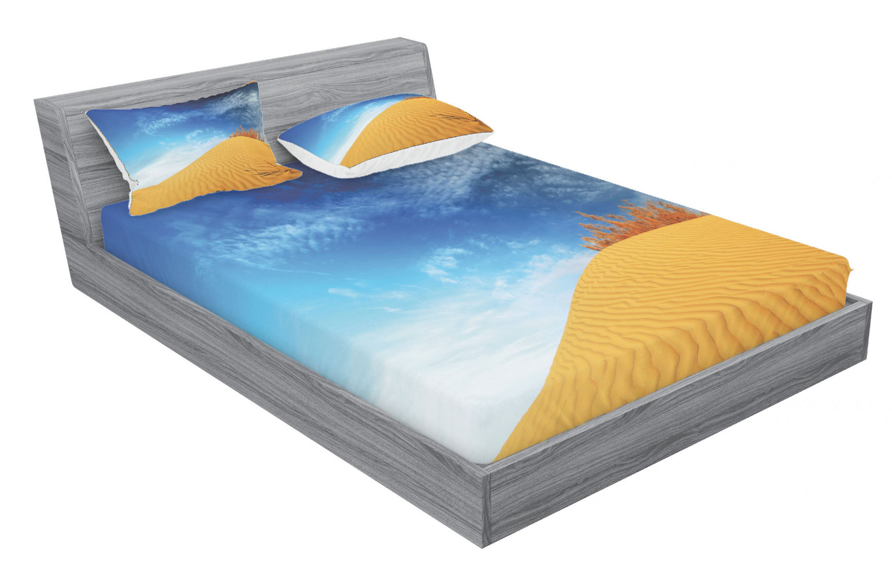 Ambesonne Hot Desert with Sand Dunes and Dry Plants with Sky Nature ...