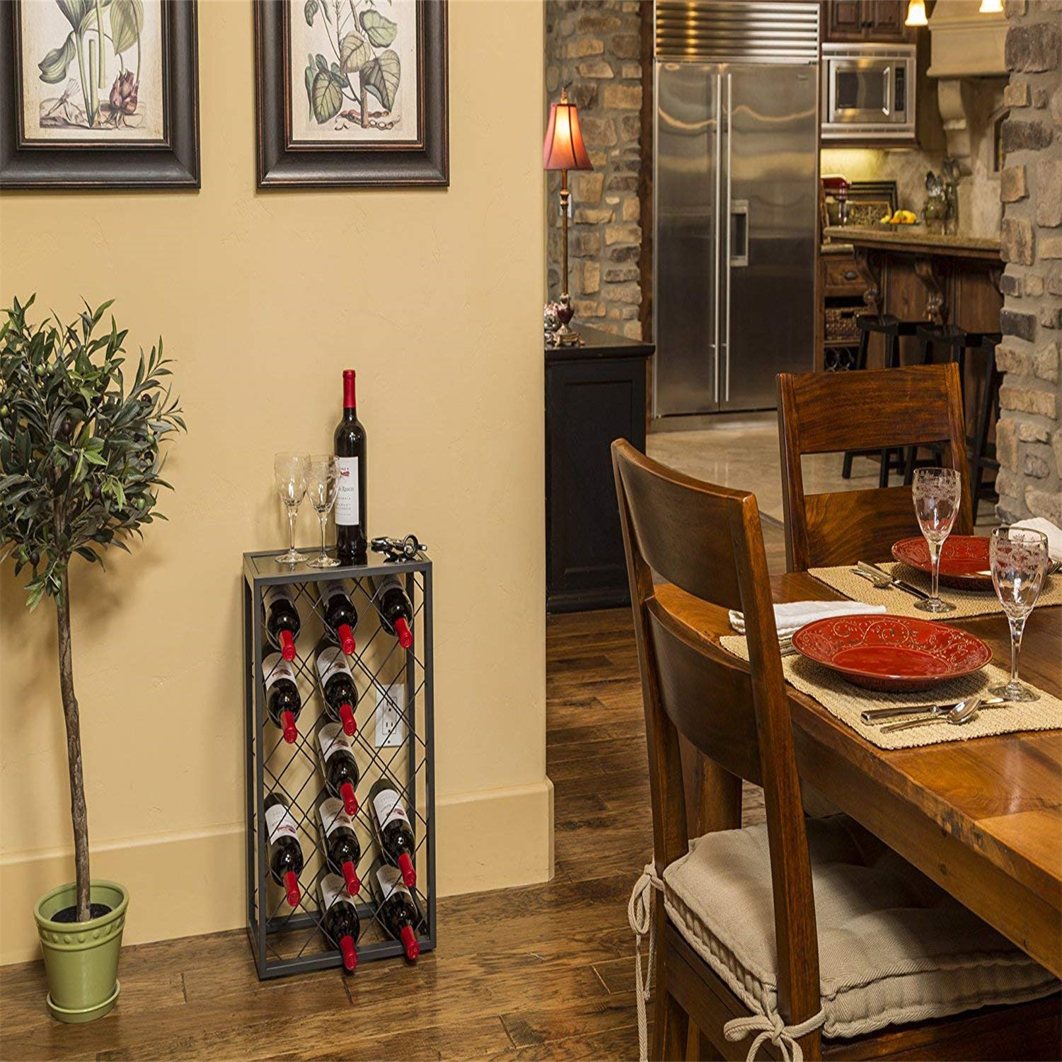 Isabelline Contemporary Pewter Wine Rack - Elegant Storage For 23 ...