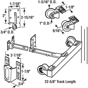 Prime-Line Monorail Drawer Track Repair Kit, 22-5/8 in., Steel Track ...