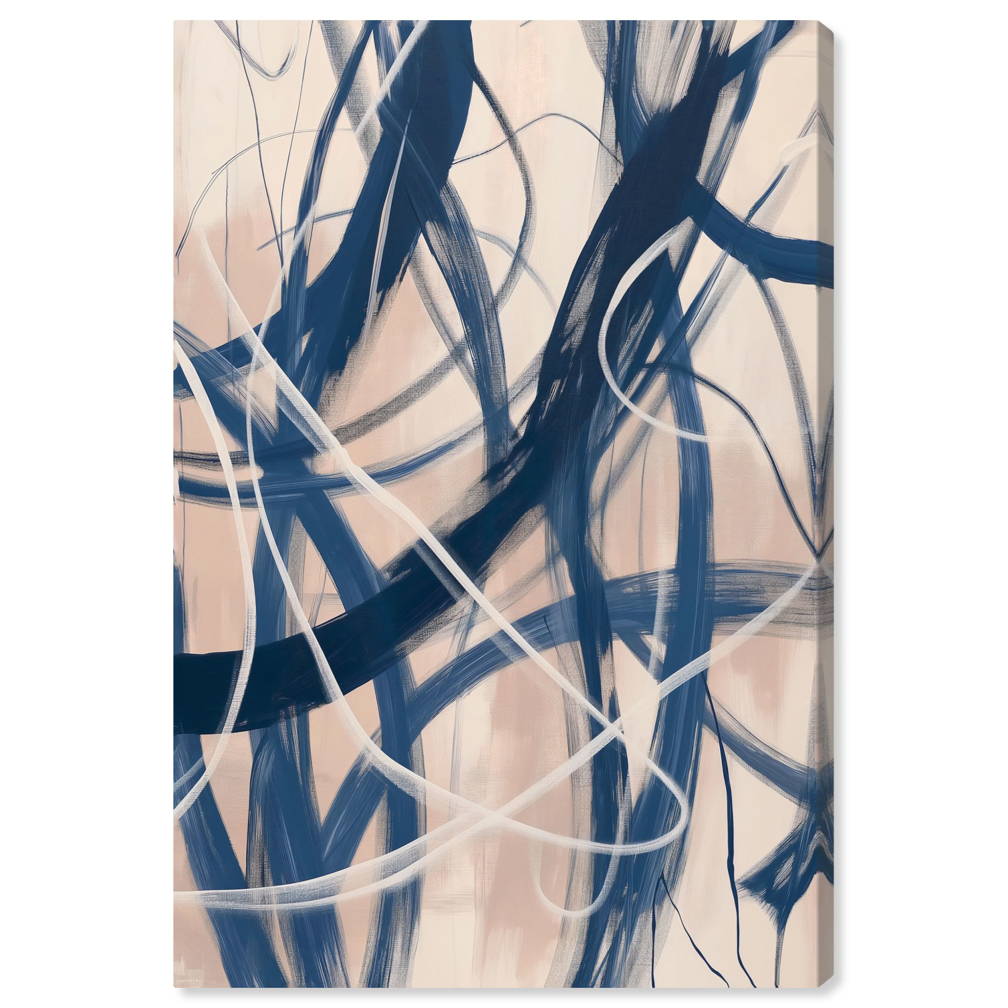 Art Remedy Blue Delaney Canvas Indigo Abstract Art by Art Remedy | Wayfair