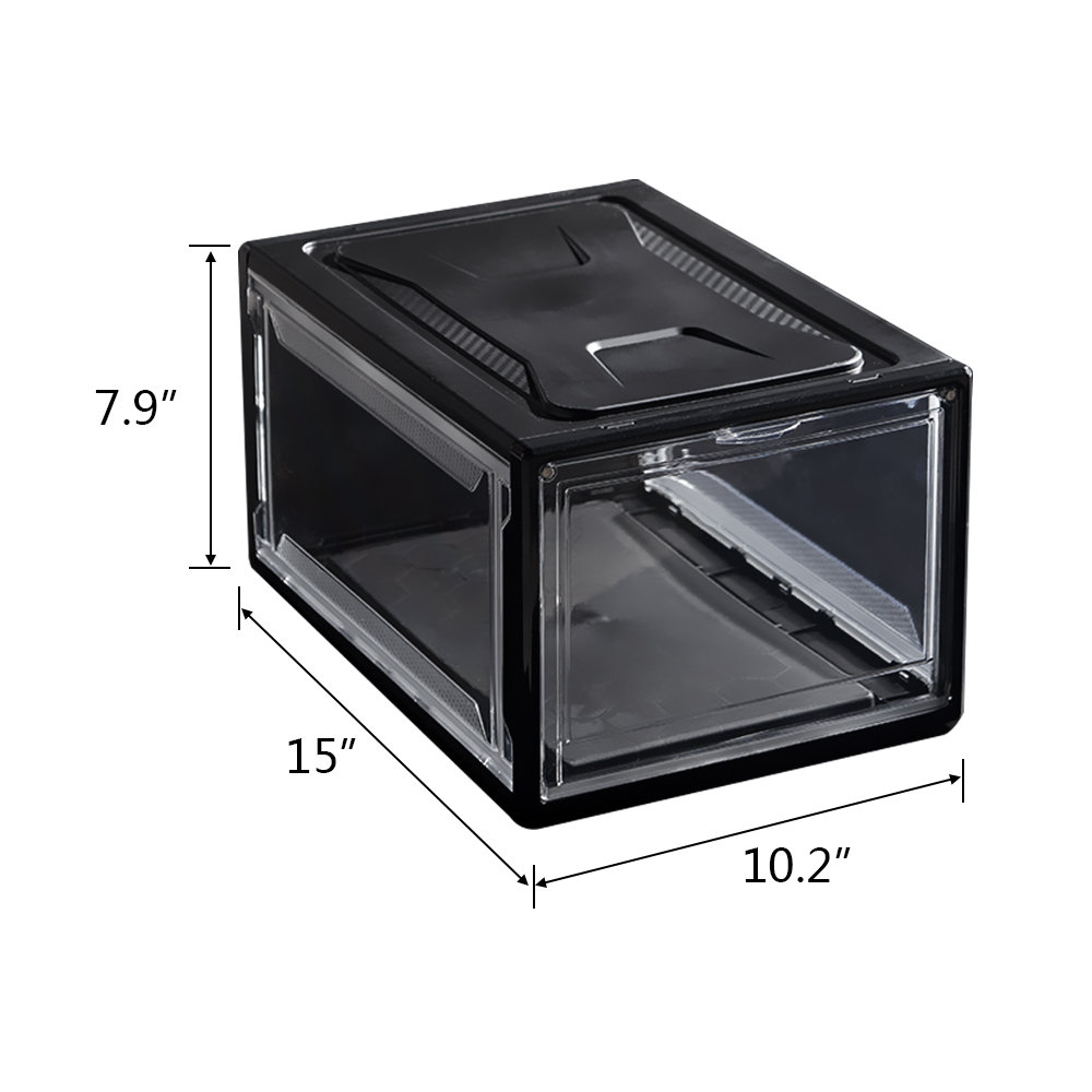 Rebrilliant Large Magnetic Shoe Box Stackable Drop-Front Sneaker ...