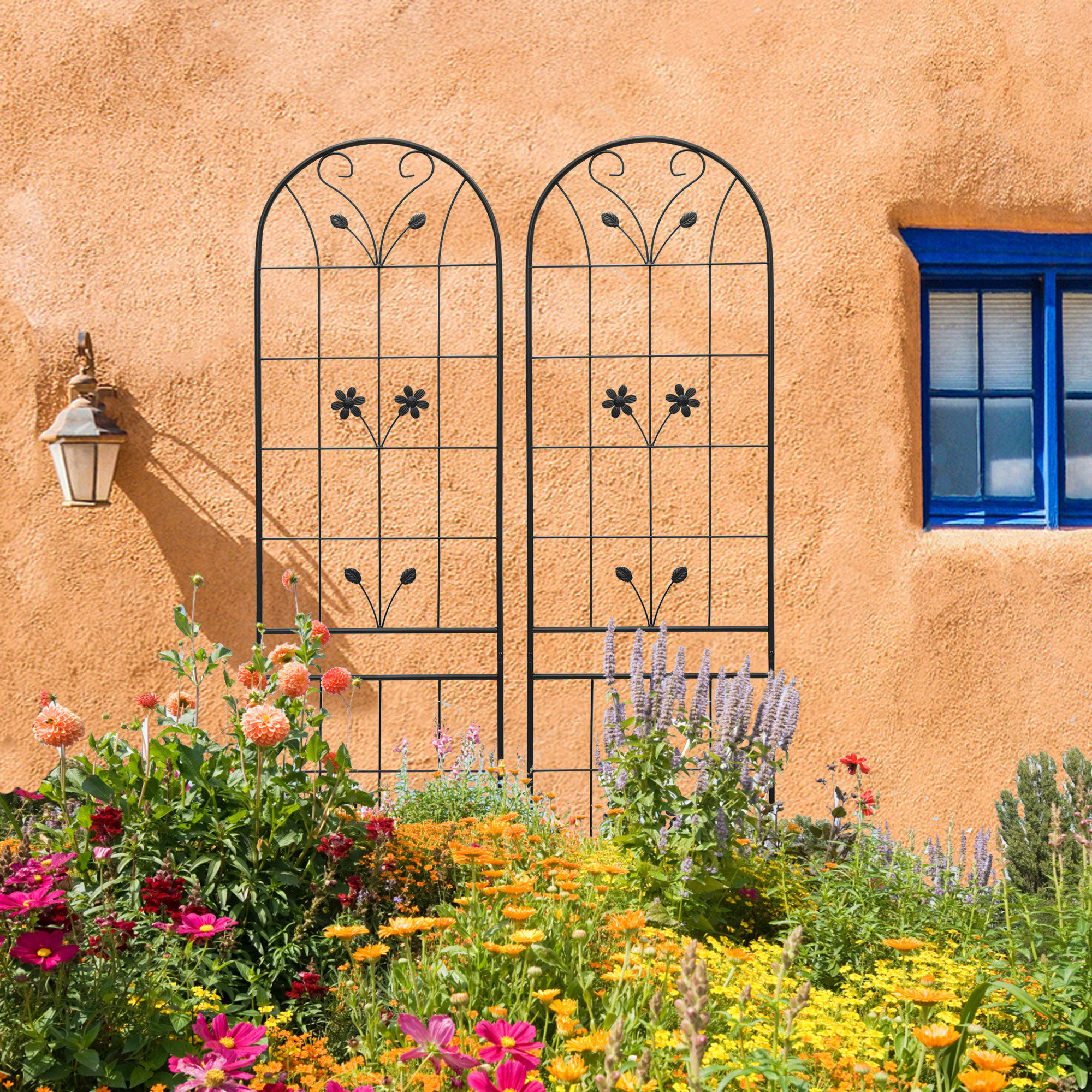 Lark Manor™ Metal Garden Trellis - Rustproof Trellis for Climbing ...