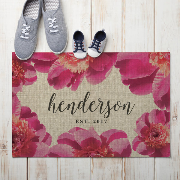 Winston Porter Pennell Non-Slip Floral Outdoor Doormat | Wayfair