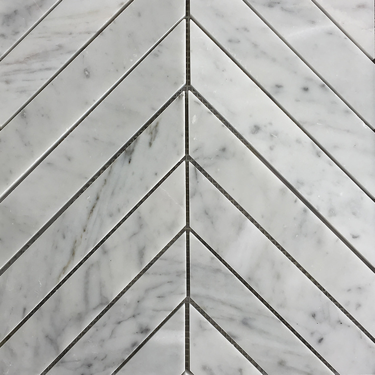 Medici & Co. Carrara 2" x 8" Marble Herringbone/Chevron Wall & Floor ...