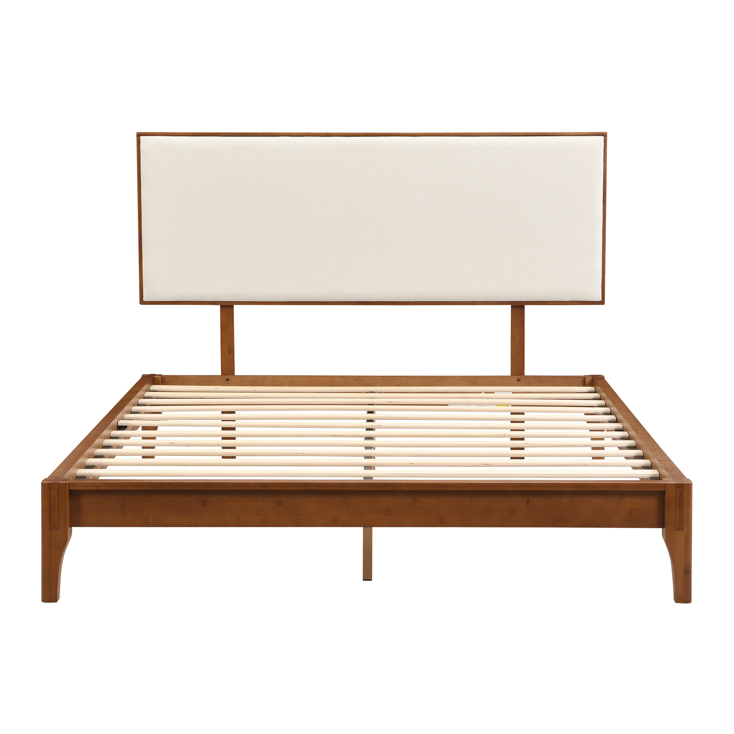 SHANRUGUOJI Solid Dry Bamboo Wood 12 Inch Platform Bed, With Bamboo ...