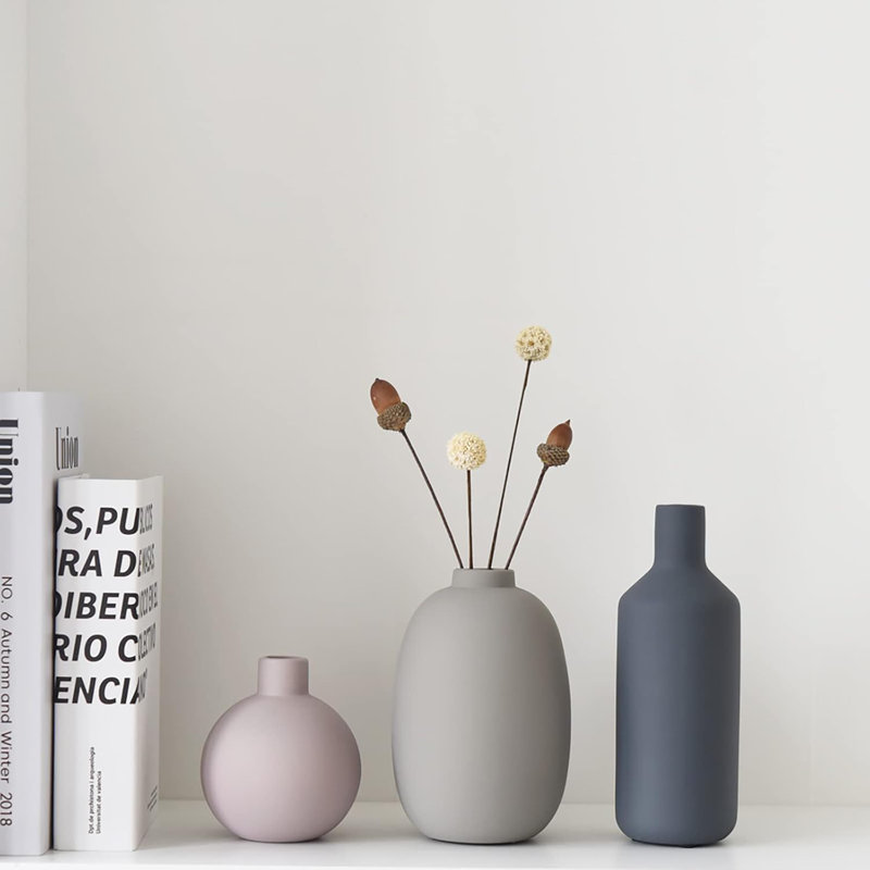 Orren Ellis Ceramic Modern Farmhouse Vase,Set Of 3 | Wayfair