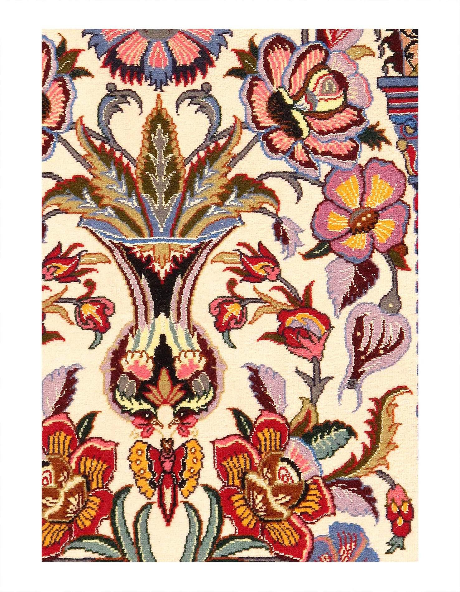 Isabelline Lennora Floral Handmade Hand-Knotted Rectangle 2'5" x 3'11 ...