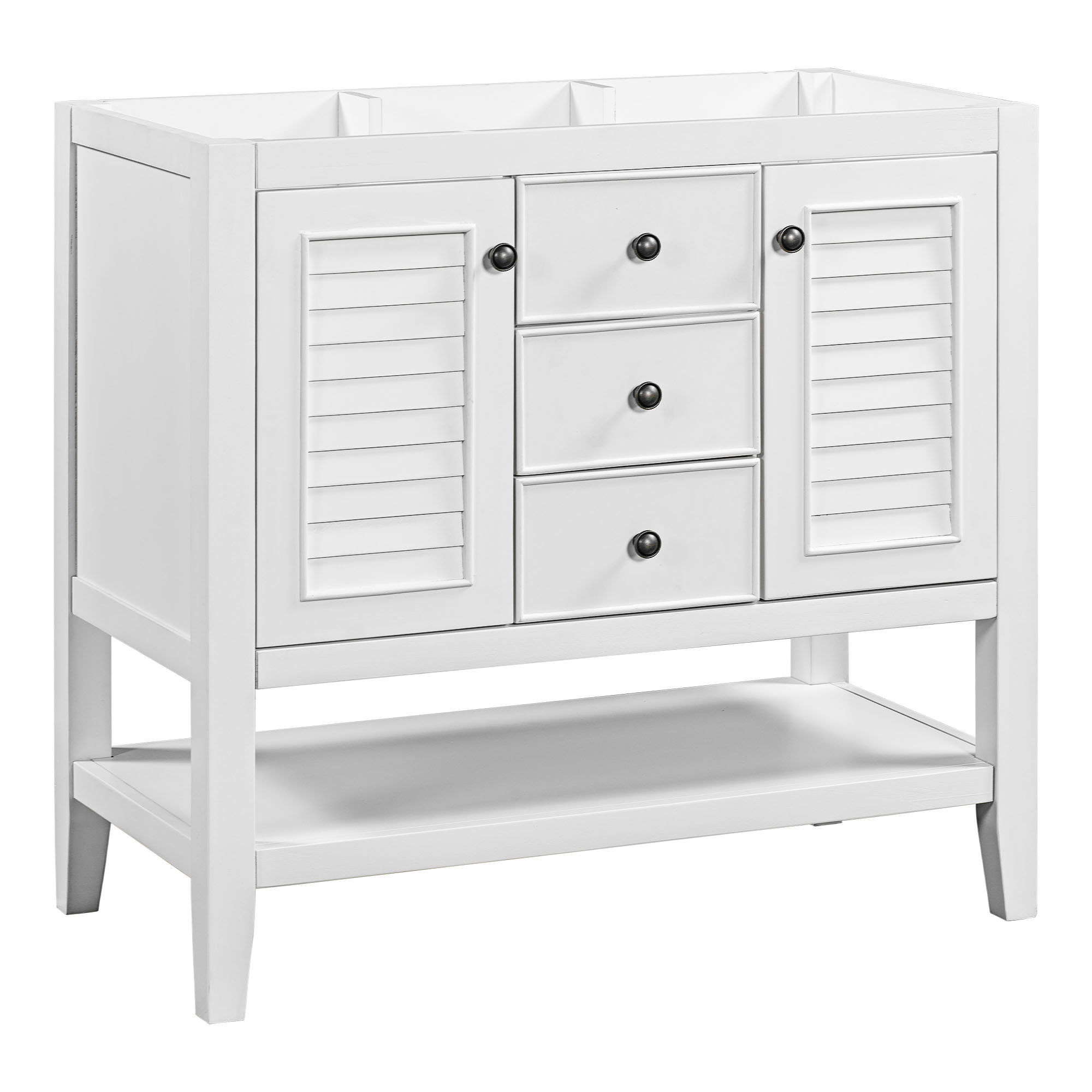 Oversgo Single Bathroom Vanity Base Only Two Cabinets and Drawers | Wayfair