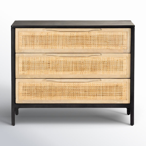 Birch Lane™ Nellie 3 - Drawer Cane Chest & Reviews | Wayfair