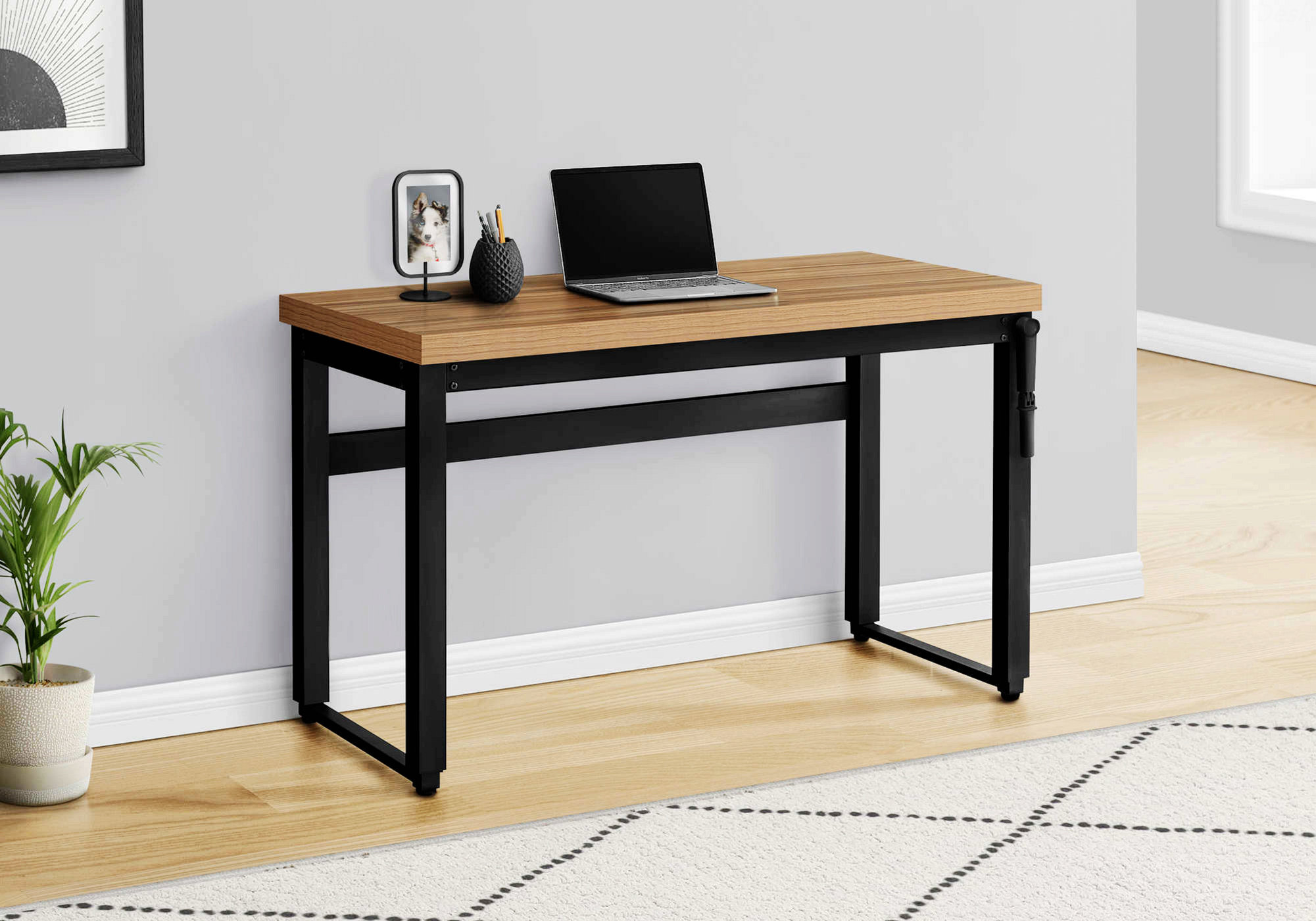 17 Stories Computer Desk, Adjustable Writing Desk With Metal Legs For ...