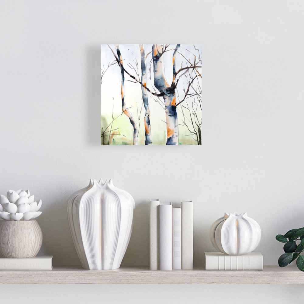 Red Barrel Studio® " Three Small Birch Trees " on Canvas | Wayfair
